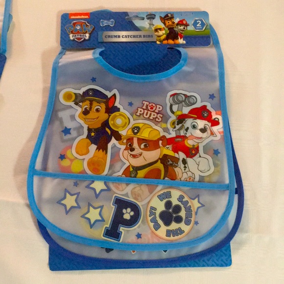 Accessories | Nickelodeon 2 Pack Paw Patrol Crumb Catcher Bibs | Poshmark